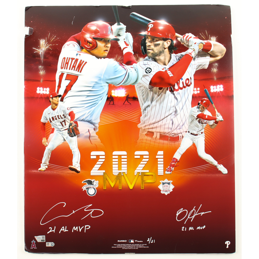 Shohei Ohtani & Bryce Harper Signed LE 20x24 Photo on Foam Board ...
