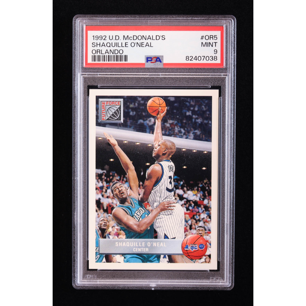 Shaquille O'Neal 1992-93 Upper Deck McDonald's #OR5 RC (PSA 9 ...