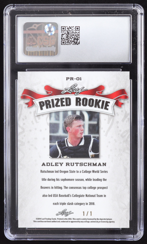 Adley Rutschman 2019 Leaf Metal Special Release Prized Rookie Rainbow ...