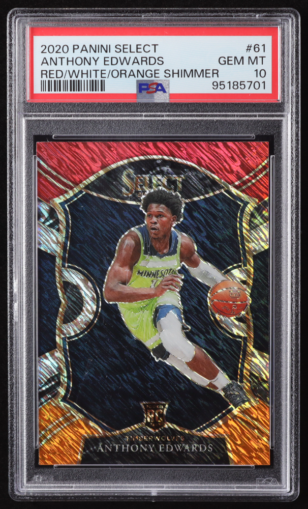 Anthony Edwards 2020-21 Select Prizms Red White Orange Shimmer #61 RC ...