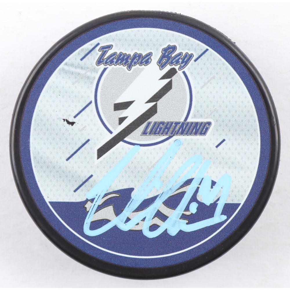 Victor Hedman Signed Lightning Logo Hockey Puck (COJO) | Pristine Auction