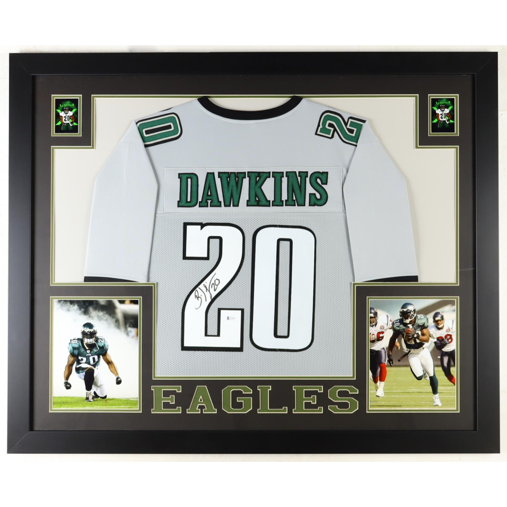 Brian Dawkins Signed Custom Framed Jersey Display (Beckett) | Pristine ...