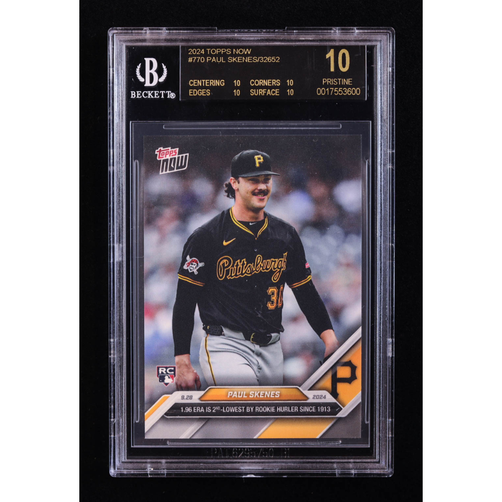 Paul Skenes 2024 Topps Now #770 RC (BGS 10 | Pristine Black Label ...