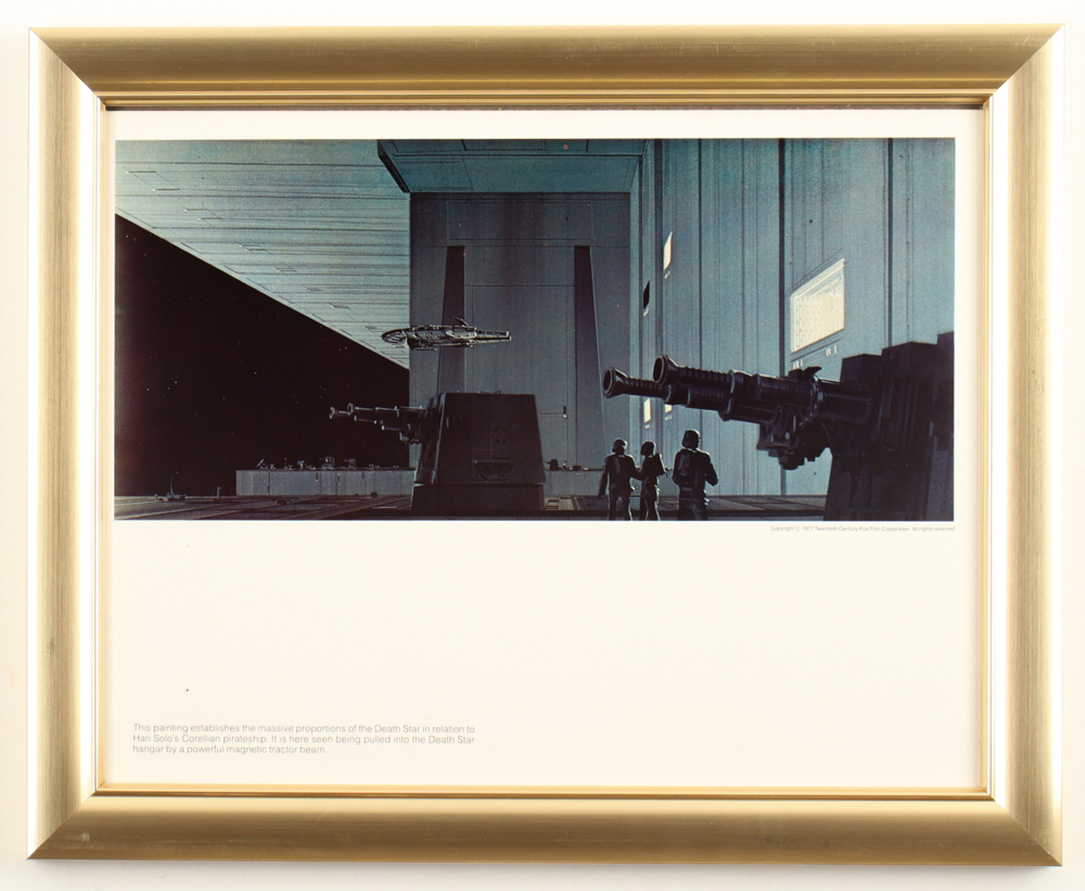 "Star Wars: The Falcon Enters the Death Star" Concept Art Custom Framed ...