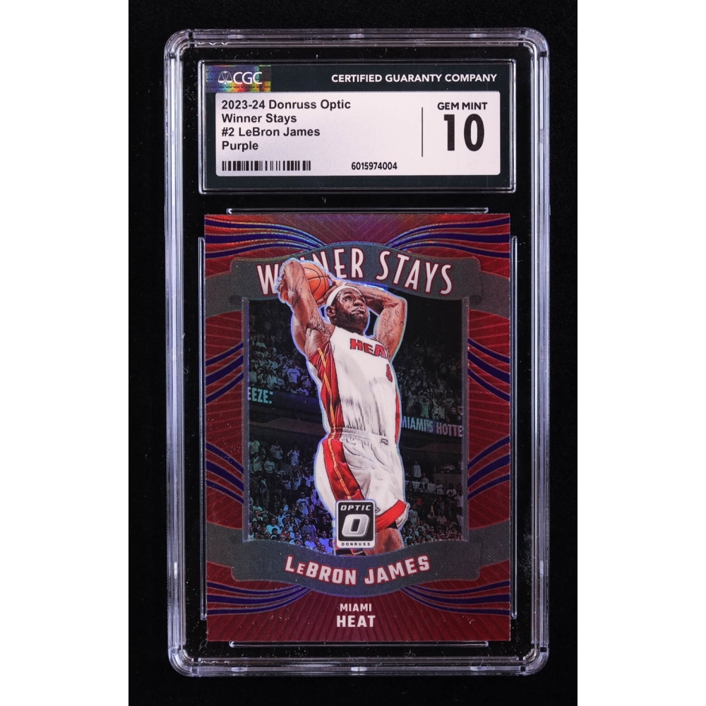 LeBron James 2023-24 Donruss Optic Winner Stays Purple #2 (CGC 10 ...