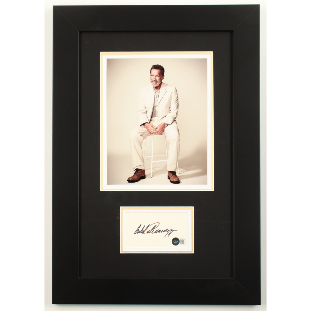 Arnold Schwarzenegger Signed Custom Framed Cut Display (Beckett ...