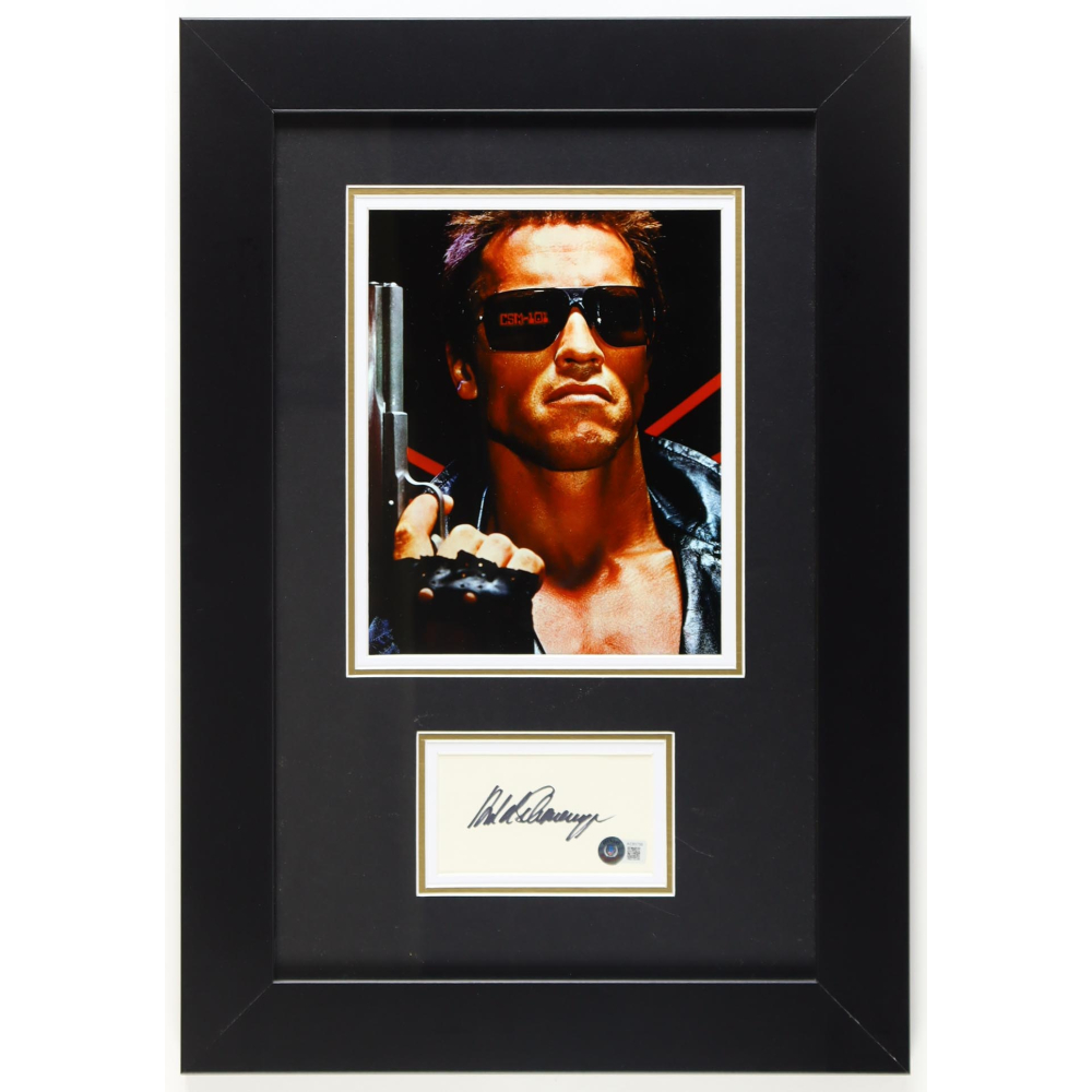Arnold Schwarzenegger Signed Custom Framed Cut Display (Beckett ...