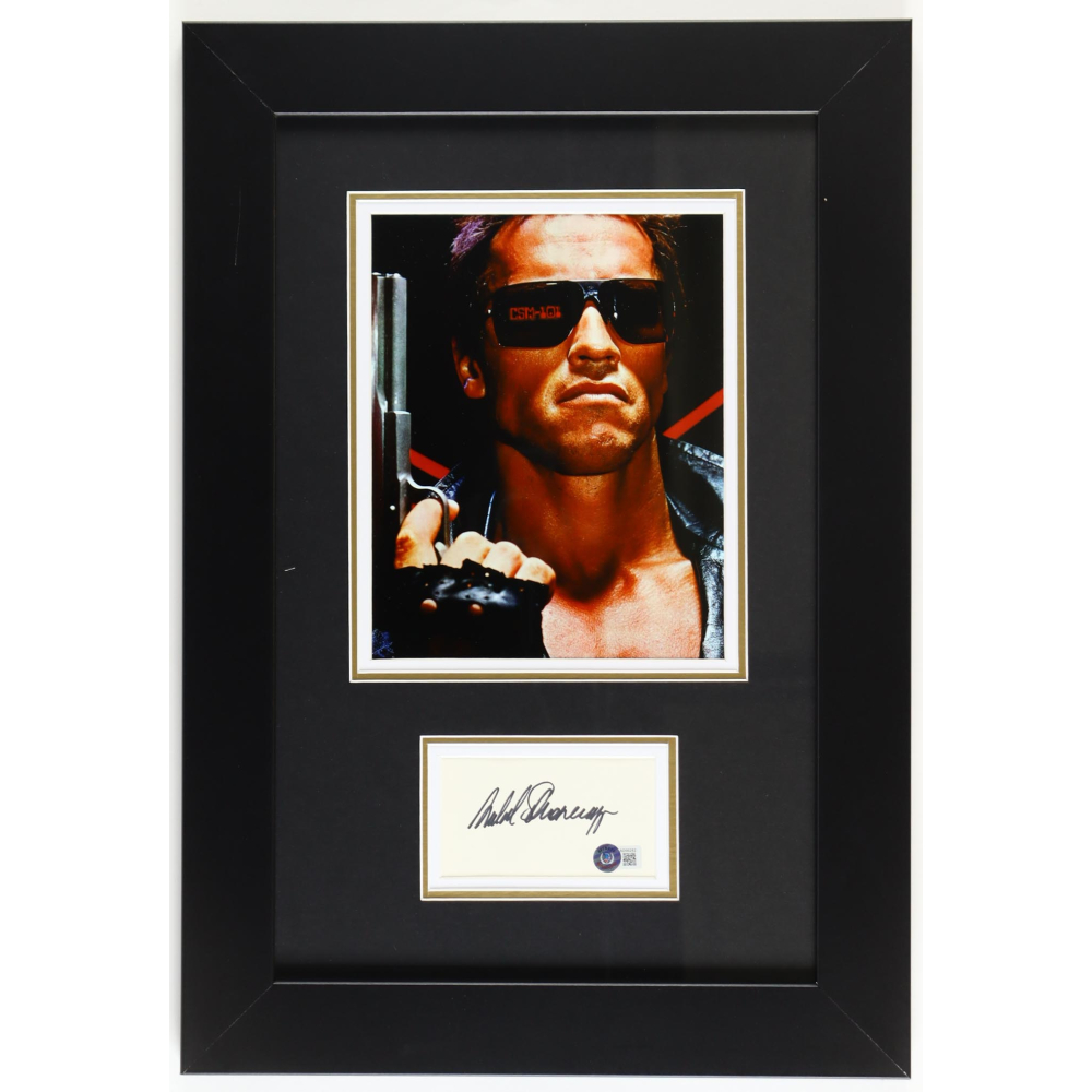 Arnold Schwarzenegger Signed Custom Framed Cut Display (Beckett ...