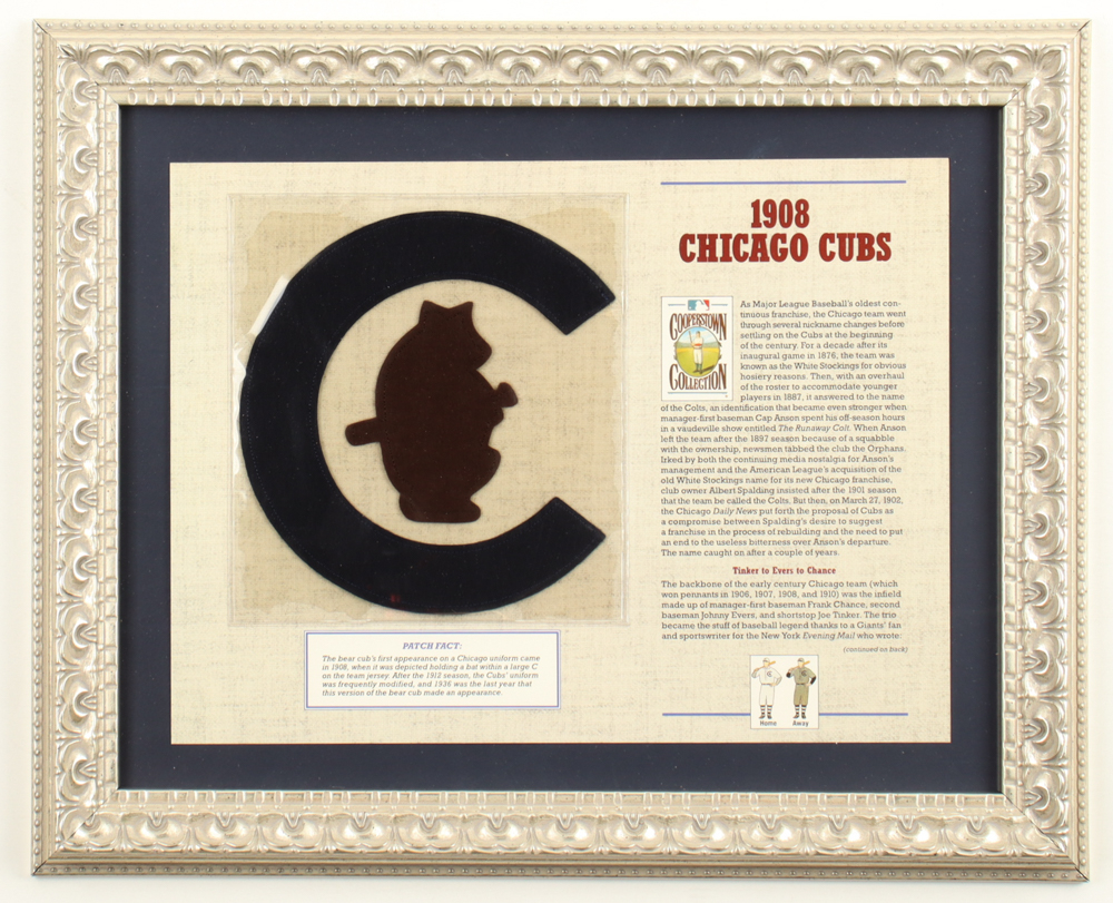 1908 Cubs "Cooperstown Collection" Custom Framed Commemorative Stat ...