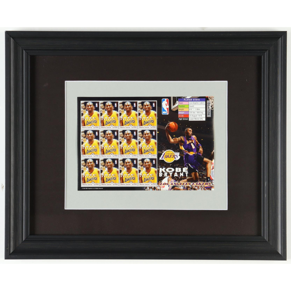 Kobe Bryant Lakers Uncut Sierra Leone Sheet of (12) Postage Stamps ...