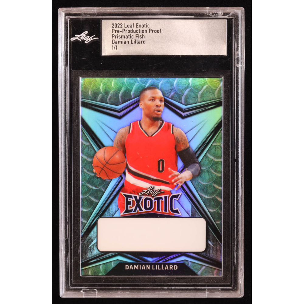Damian Lillard 2022 Leaf Exotic Prismatic Fish Pre-Production Proof #1/ ...