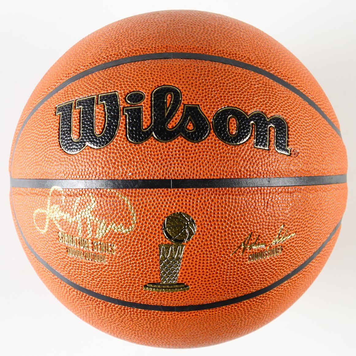 Larry Bird Signed NBA Basketball With Wood & Glass Display Case ...