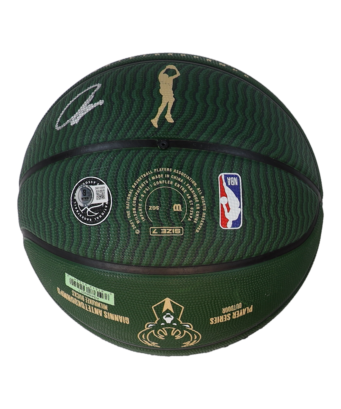 Giannis Antetokounmpo Signed Bucks Logo NBA Basketball (Beckett ...