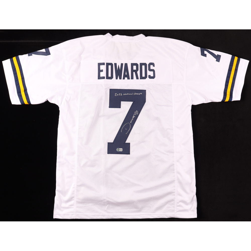 Donovan Edwards Signed Jersey Inscribed "2023 National Champs" (Beckett ...