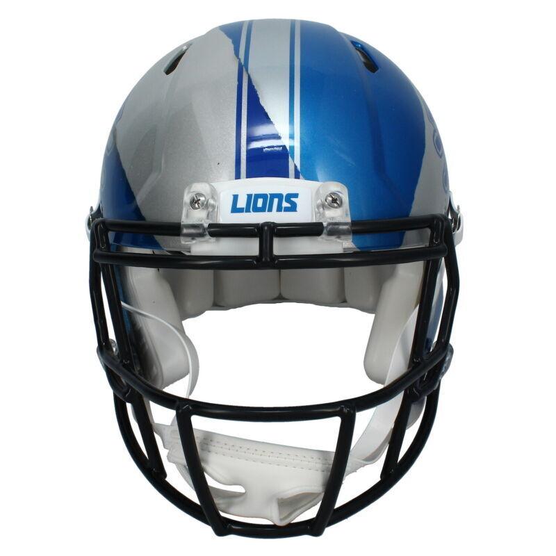 Barry Sanders Signed Lions Full-Size Authentic On-Field Custom ECC Painted Speed Helmet (Beckett ...
