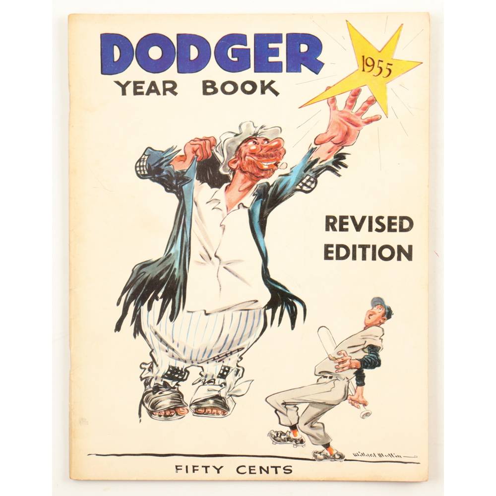 1955 Vintage Dodgers Baseball Yearbook Magazine with Jackie Robinson ...