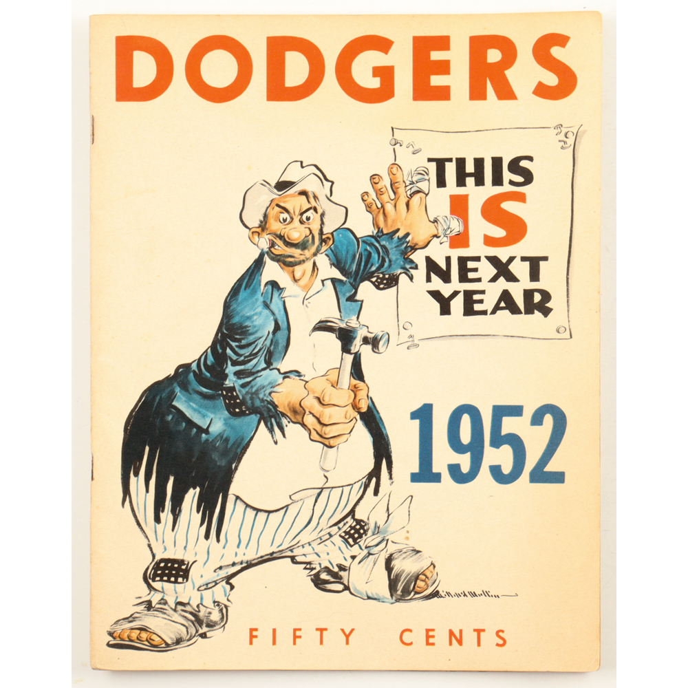 1952 Vintage Dodgers Baseball Yearbook Magazine with Jackie Robinson ...