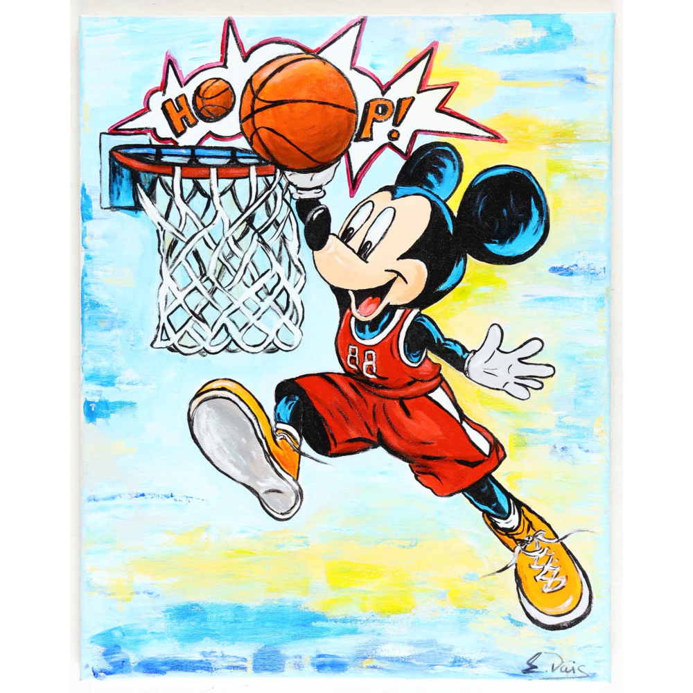 "Hoop Hero" 2024 16" x 20" Original Painting on Canvas by Elena Vaisman ...