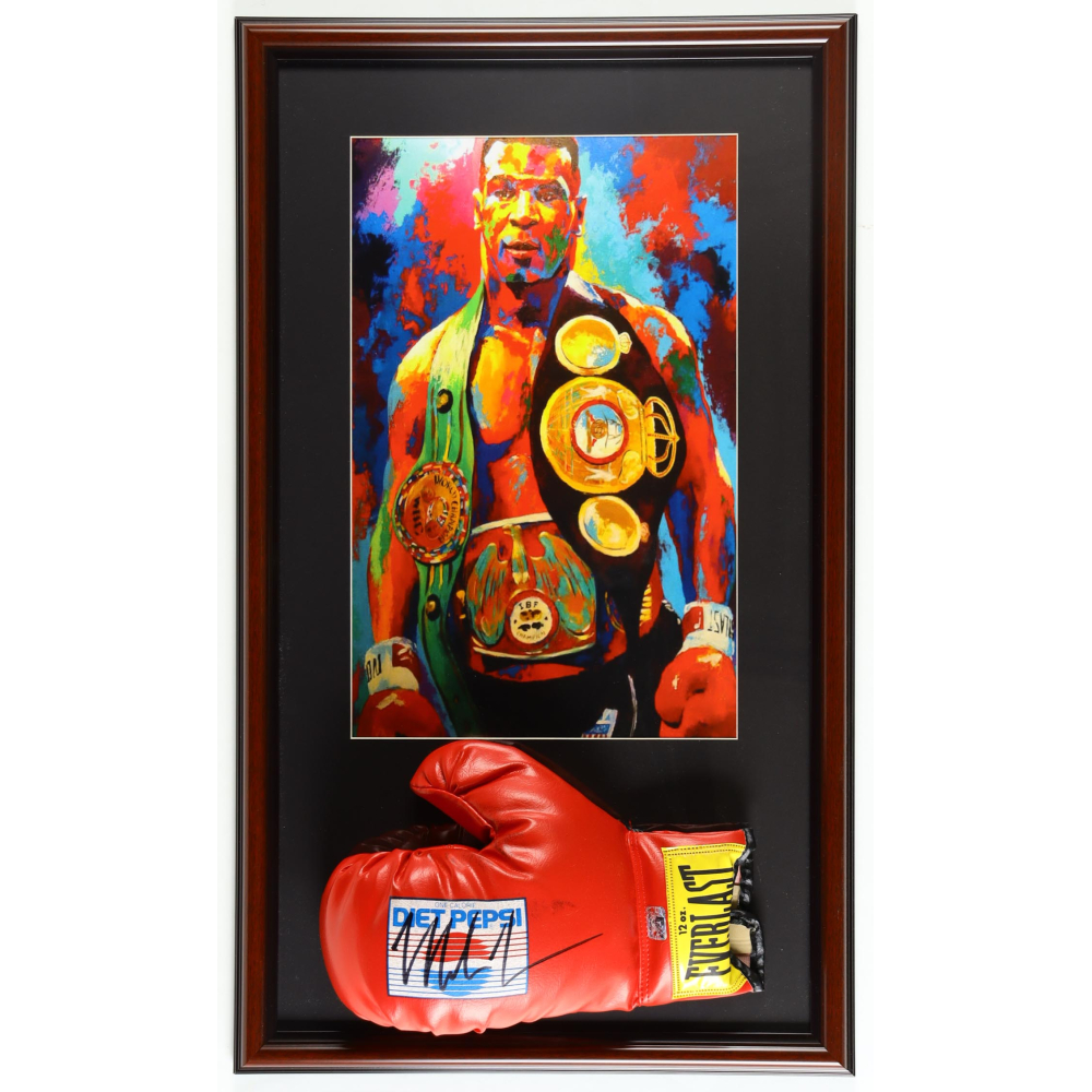 Mike Tyson Signed Custom Framed Everlast "Diet Pepsi" Sponsor Only ...