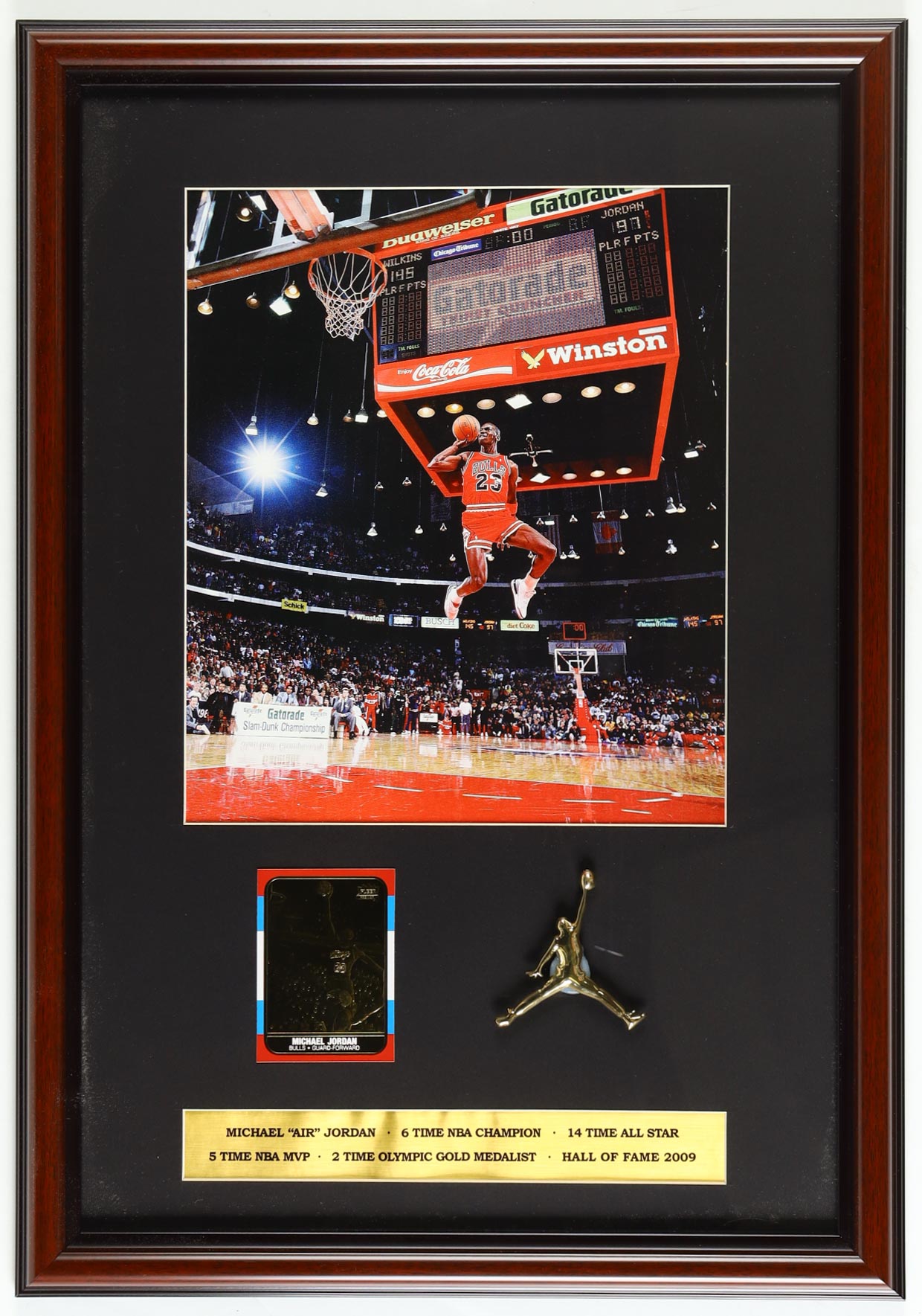 Michael Jordan Bulls Custom Framed Photo Display With Fleer 23KT Gold ...