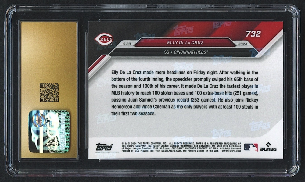 Elly De La Cruz 2024 Topps Now #732 RC (CGC 10 | Black Label ...