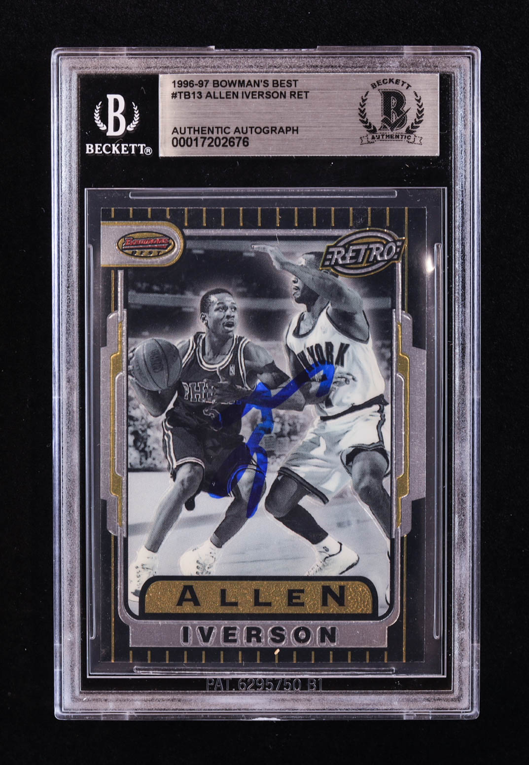 Allen Iverson Signed 1996-97 Bowman's Best #TB13 RET RC (BGS ...