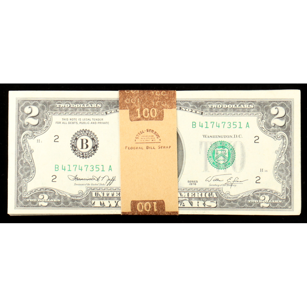 1976 U.S. $2 Strap of (50) Sequentially Numbered Federal Reserve Notes ...