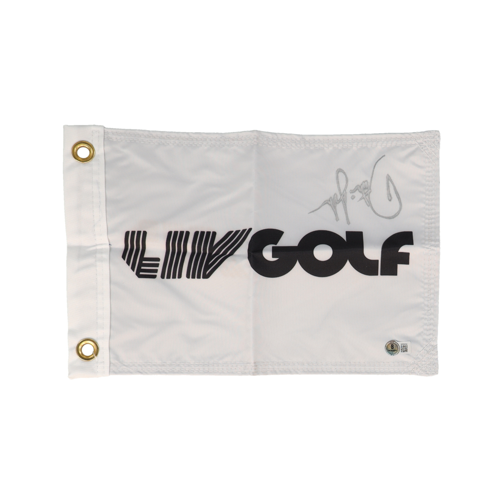 Dustin Johnson Signed LIV Golf Pin Flag (Beckett) | Pristine Auction