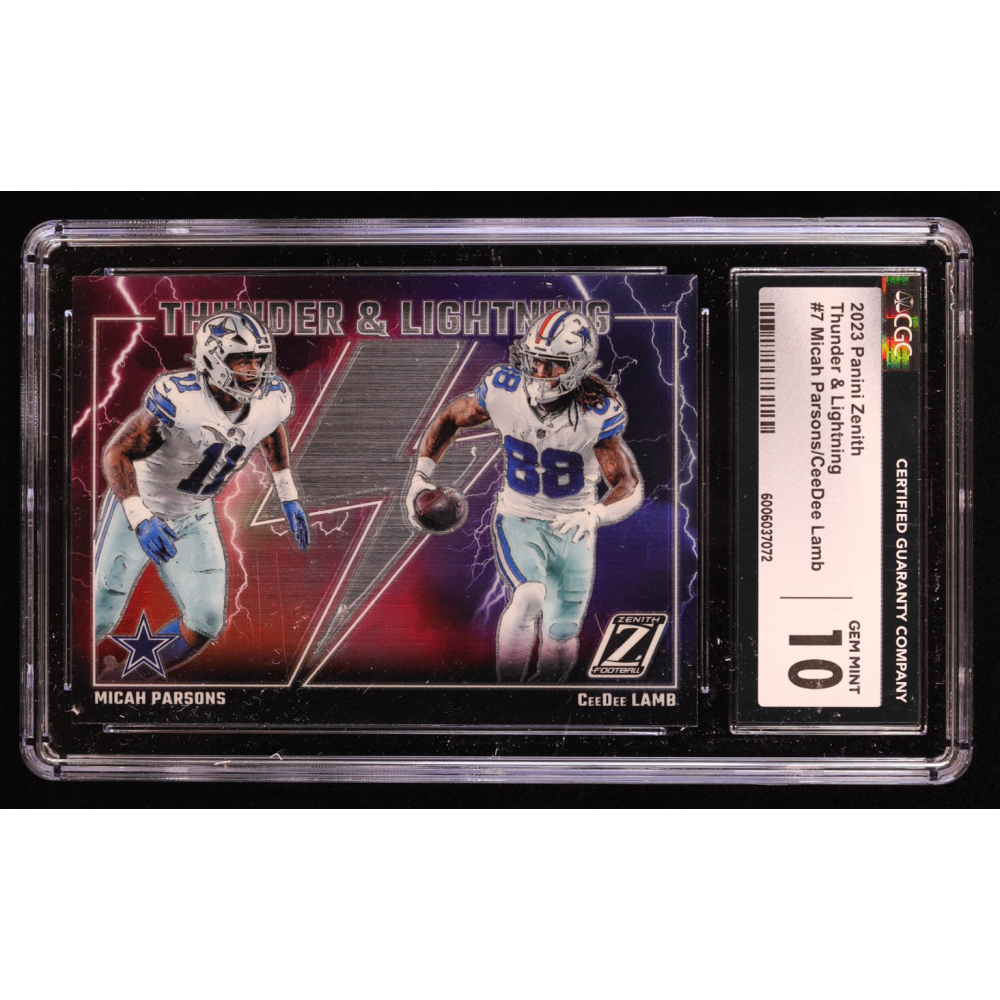 CeeDee Lamb / Micah Parsons 2023 Zenith Thunder and Lightning #7 (CGC ...
