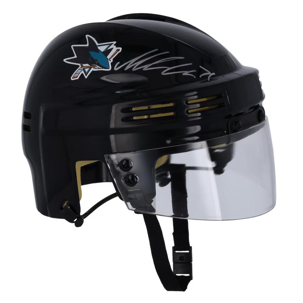 Macklin Celebrini Signed Sharks Mini Helmet (Fanatics) | Pristine Auction