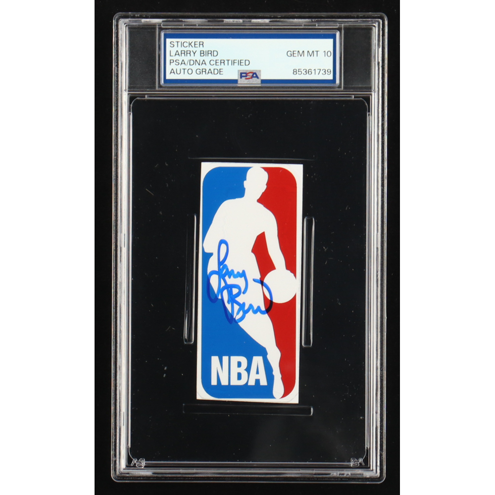 Larry Bird Signed NBA Decal Sticker (PSA | Autograph Graded 10 ...