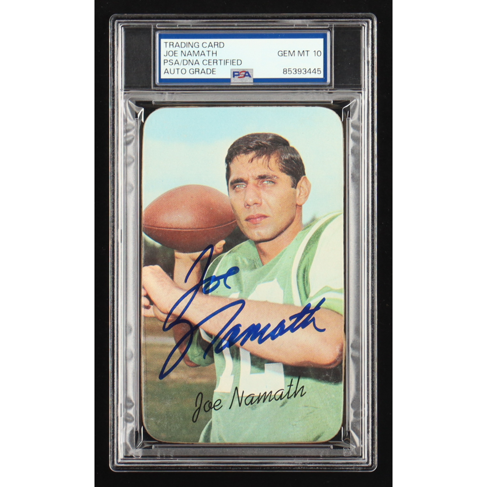 Joe Namath Signed 1970 Topps Super #33 SP (PSA GEM MT 10) | Pristine ...