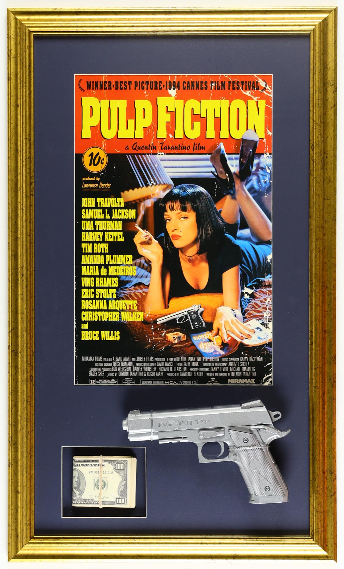 "Pulp Fiction" Custom Framed Movie Poster Display with Movie Prop ...