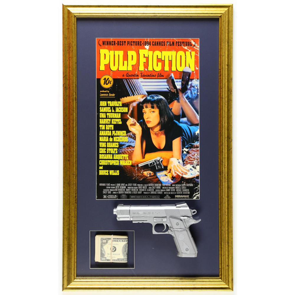 "Pulp Fiction" Custom Framed Movie Poster Display with Movie Prop ...
