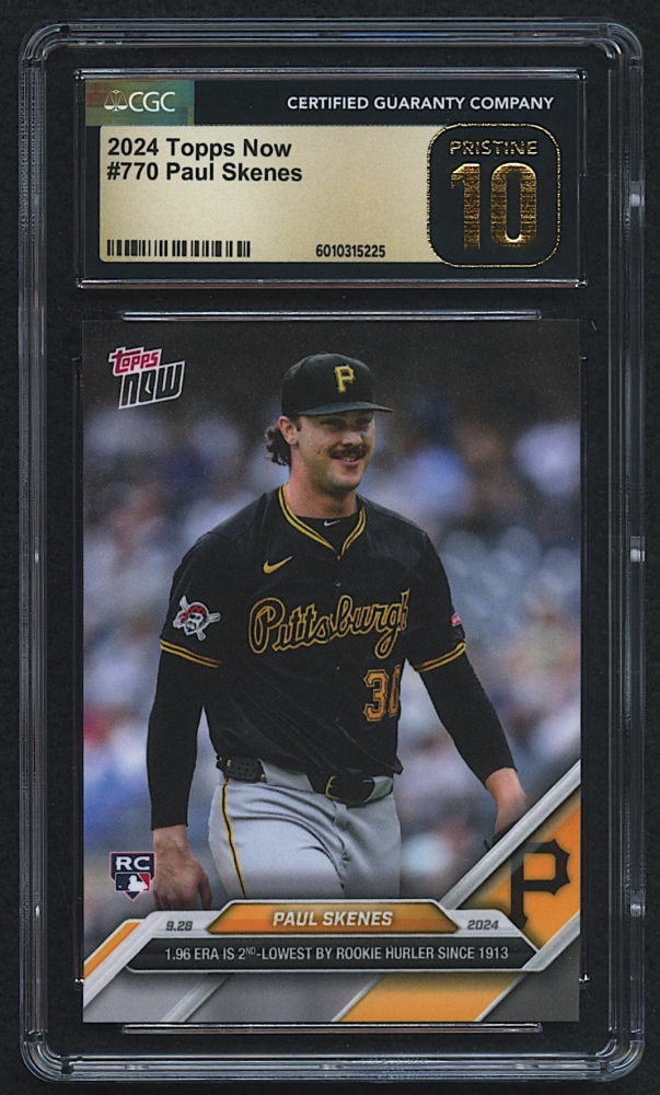 Paul Skenes 2024 Topps Now #770 RC (CGC 10 | Black Label) | Pristine Auction