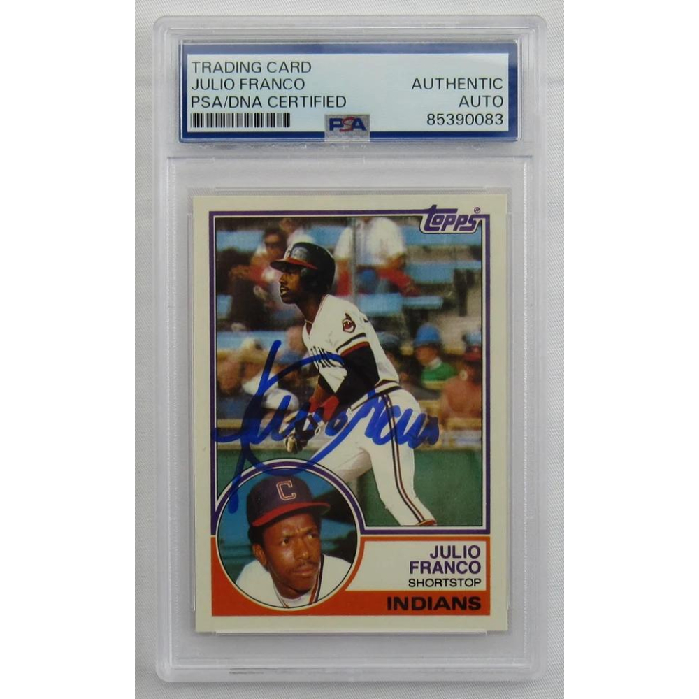 Julio Franco Signed 1983 Topps Traded #34T (PSA) | Pristine Auction