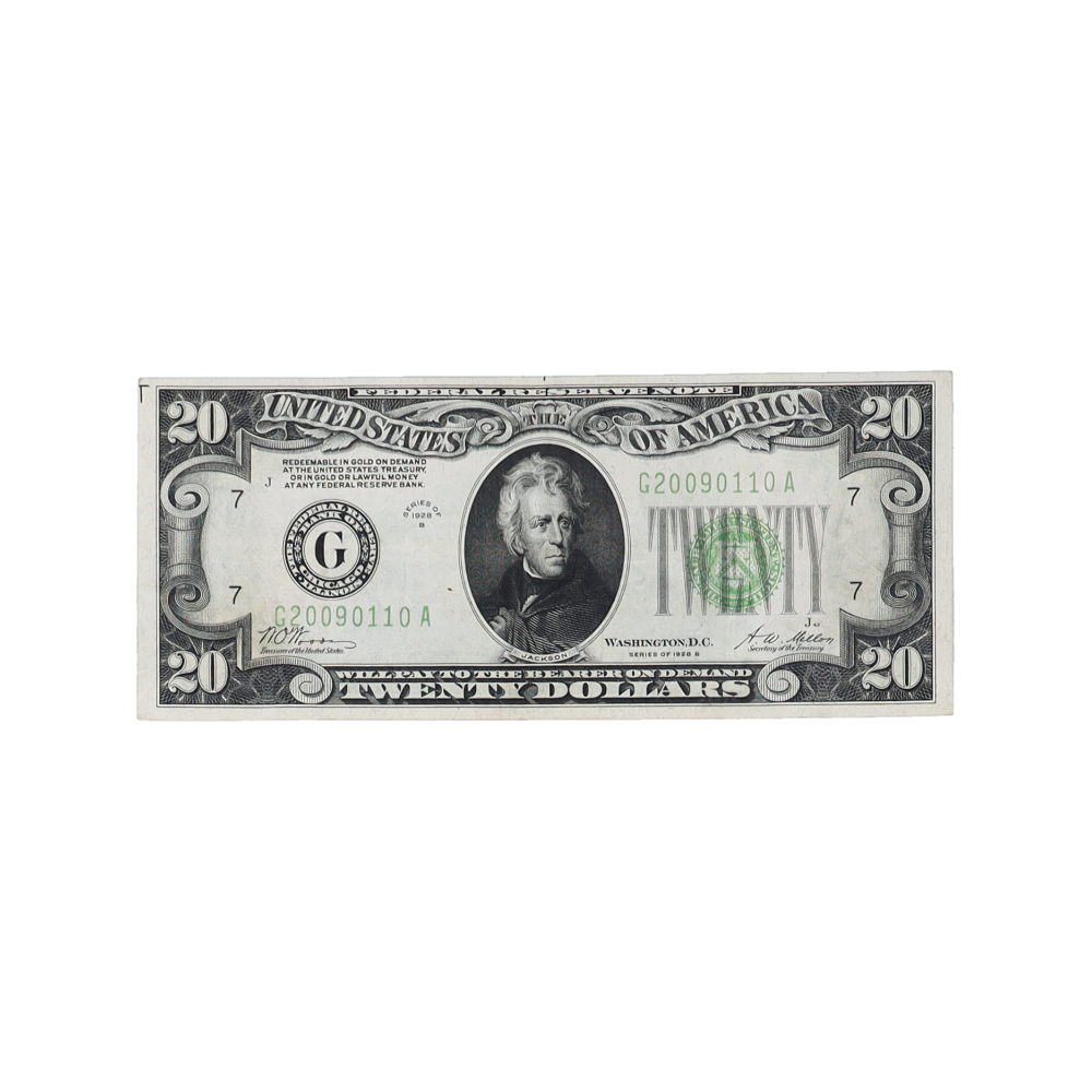 1928 $20 Twenty Dollar U.S. Bank Note | Pristine Auction
