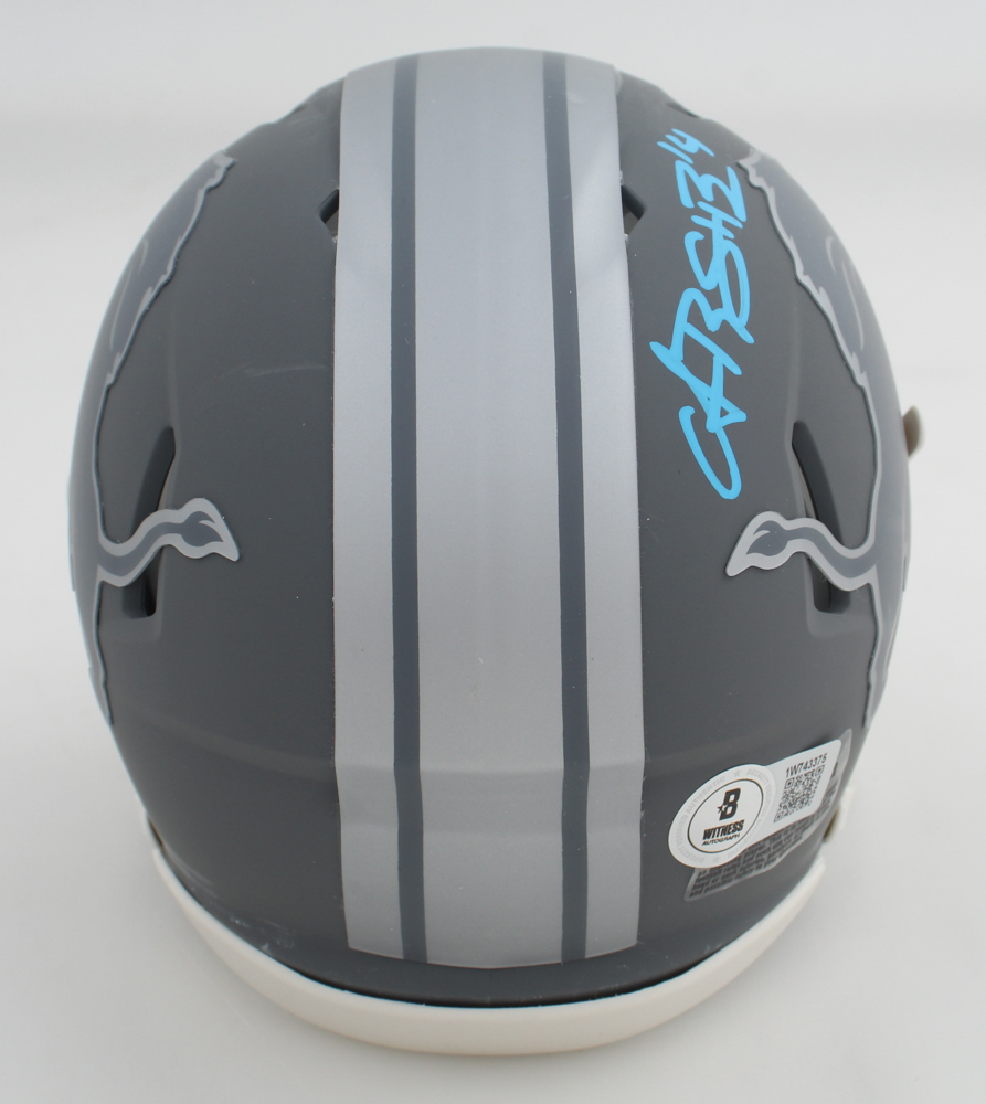 Amon-Ra St. Brown Signed Lions Slate Alternate Speed Mini Helmet ...