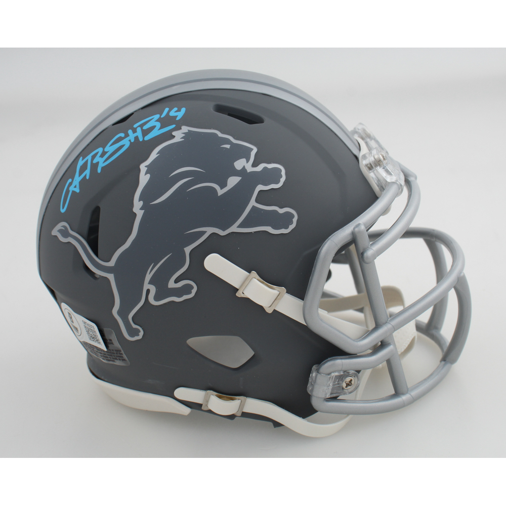 Amon-Ra St. Brown Signed Lions Slate Alternate Speed Mini Helmet ...