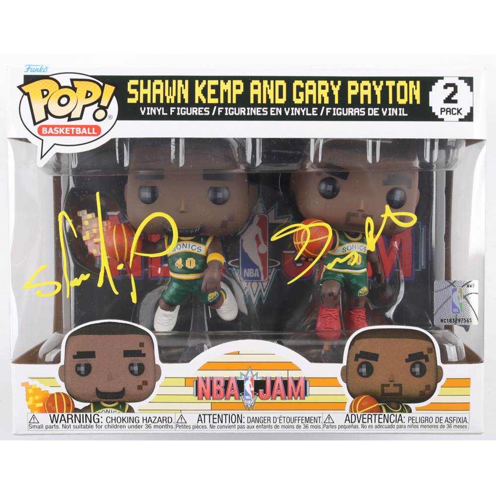 Shawn Kemp & Gary Payton Signed "NBA Jam" 2 Pack Funko Pop! Vinyl ...