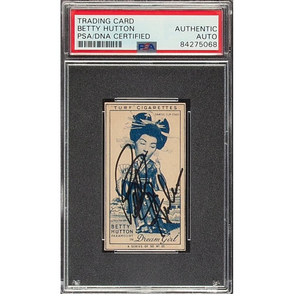 Betty Hutton Signed 1947 Turf Cigarettes Famous Film Stars (PSA ...