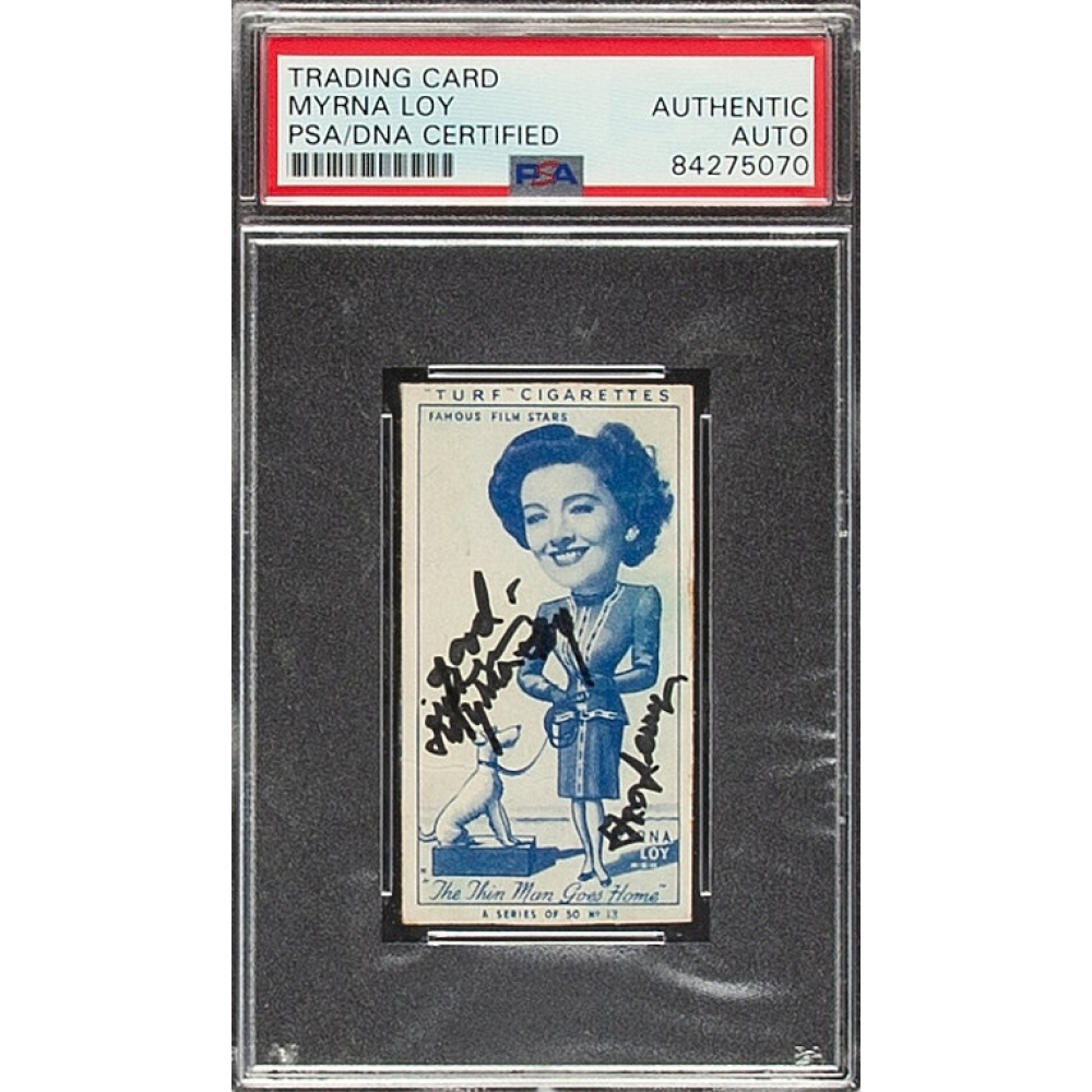 Myrna Loy Signed 1947 Turf Cigarettes Famous Film Stars (PSA ...