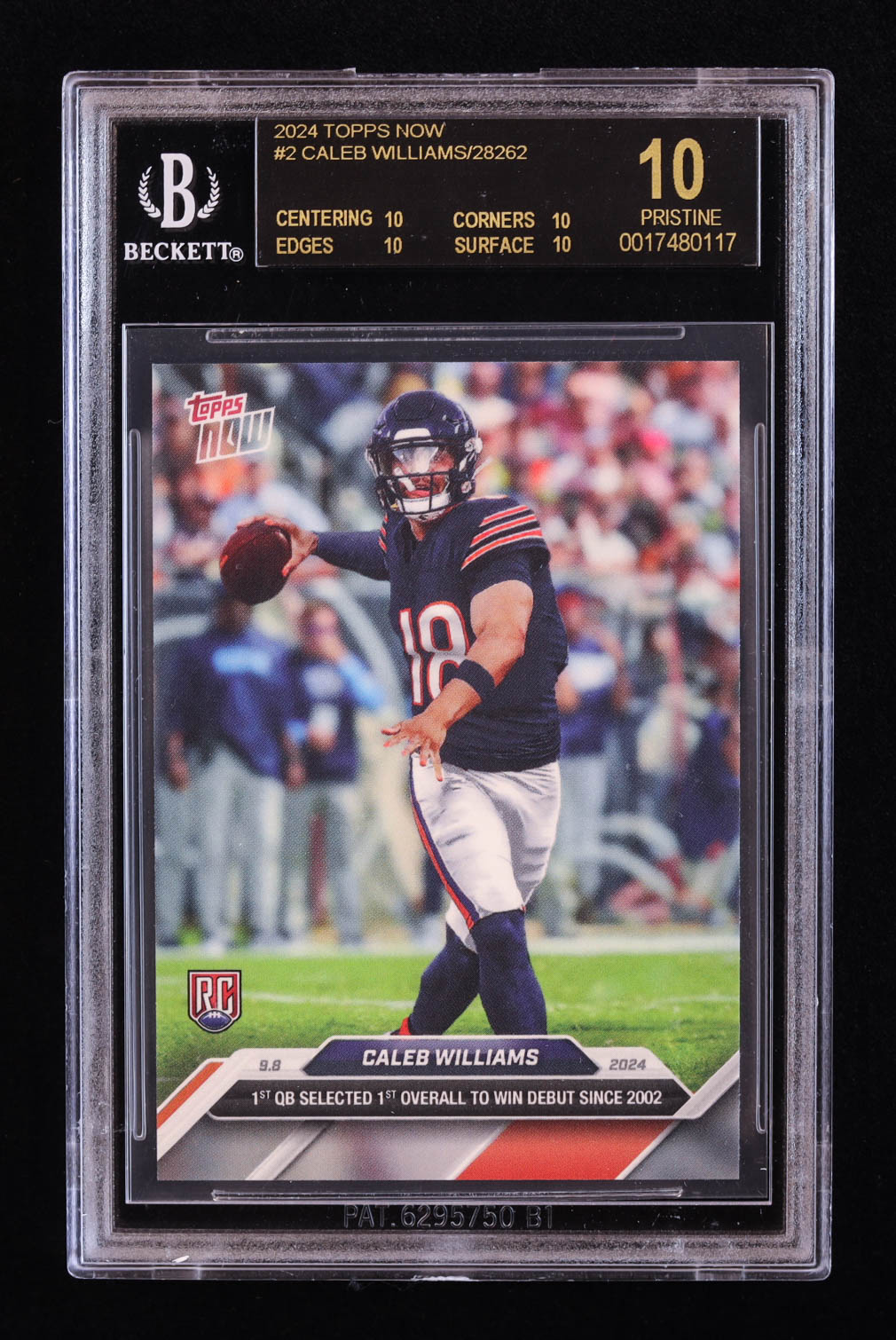 Caleb Williams 2024 Topps Now #2 RC (BGS Black Label 10) | Pristine Auction