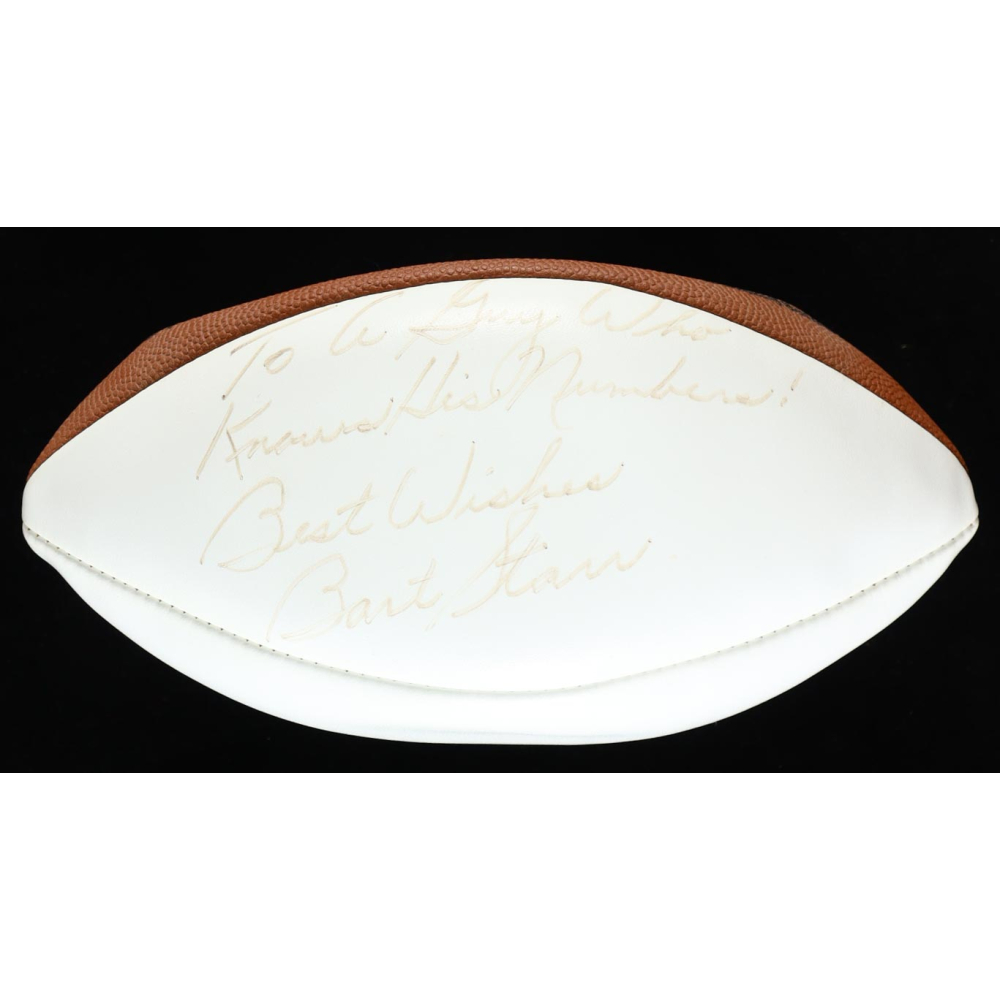 Bart Starr Signed NFL Football Inscribed "To A GUy WHo Knows His ...