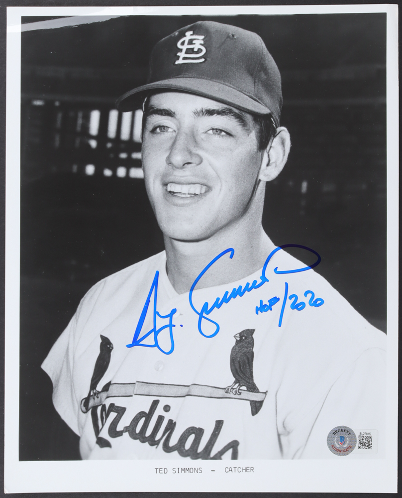 Ted Simmons Signed Cardinals 8x10 Photo Inscribed "HOF / 2020" (Beckett ...