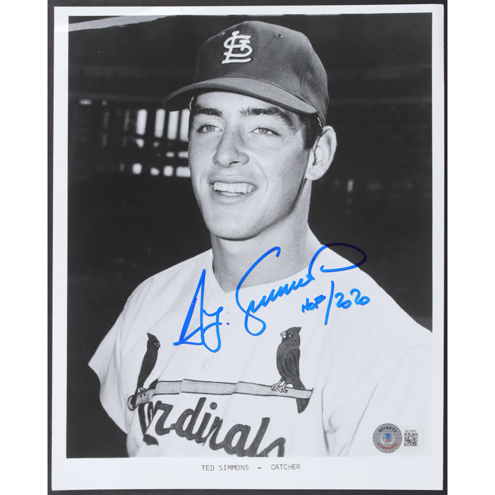 Ted Simmons Signed Cardinals 8x10 Photo Inscribed "HOF / 2020" (Beckett ...