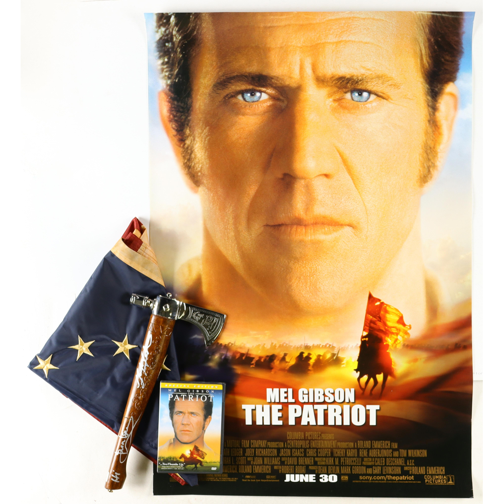 Mel Gibson & Jason Isaacs Dual-Signed "The Patriot" Full-Size Tomahawk ...