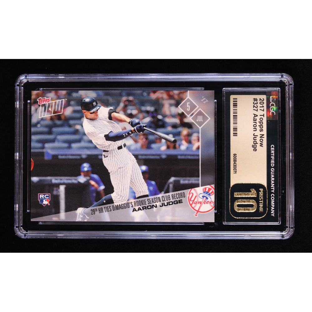 Aaron Judge 2017 Topps Now #327 RC (CGC 10 | Pristine Black Label ...