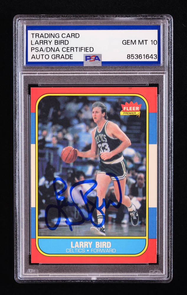Larry Bird Signed 1986-87 Fleer #9 (PSA | Autograph Graded PSA 10 ...