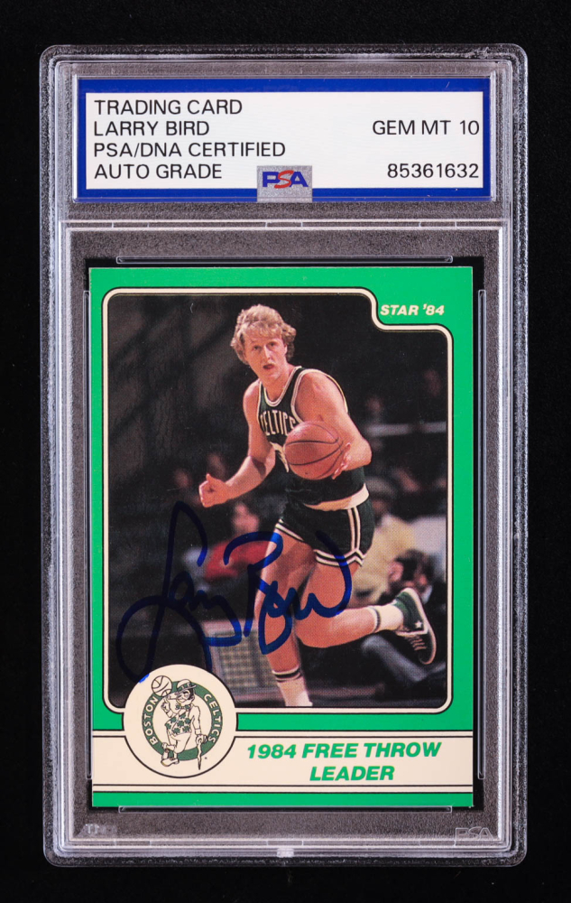 Larry Bird Signed 1984 Star Larry Bird #15 / 1984 Free Throw Leader ...